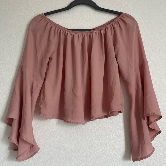Charlotte Russe | Tops | Blush Pink Flowy Sleeve Blouse | Poshmark
